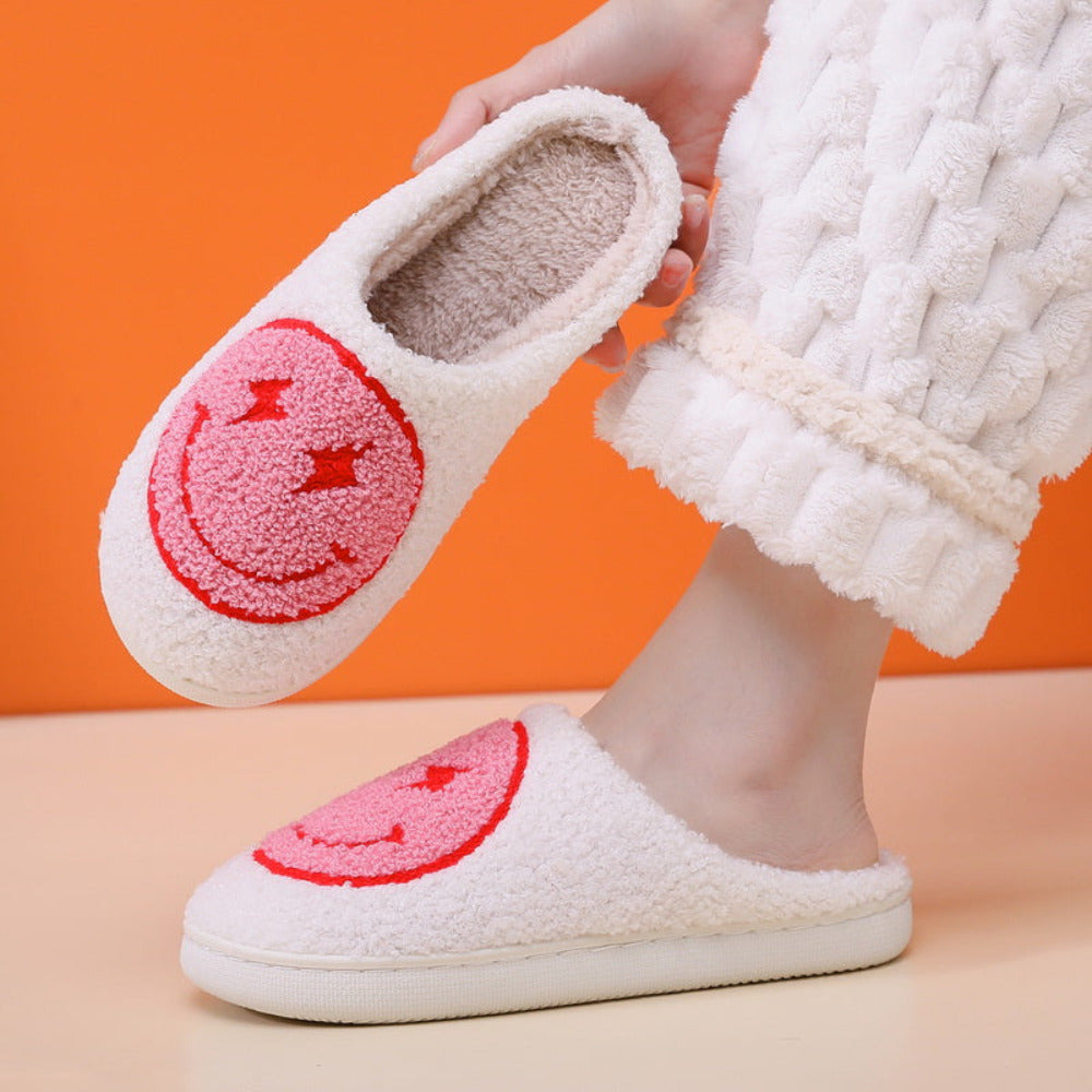 Lightning Smiley Face Slippers - Original Happy Face Slippers – Mochi Mart